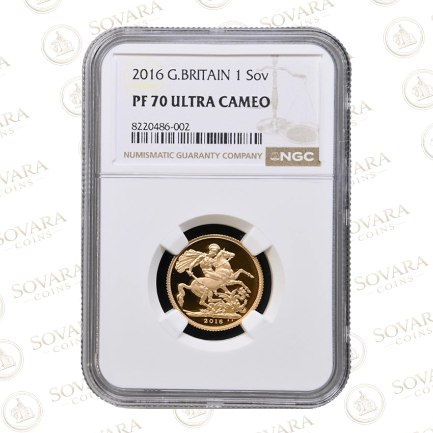 2016 Gold Proof Sovereign PF70 Ultra Cameo – James Butler Obverse Spec ...