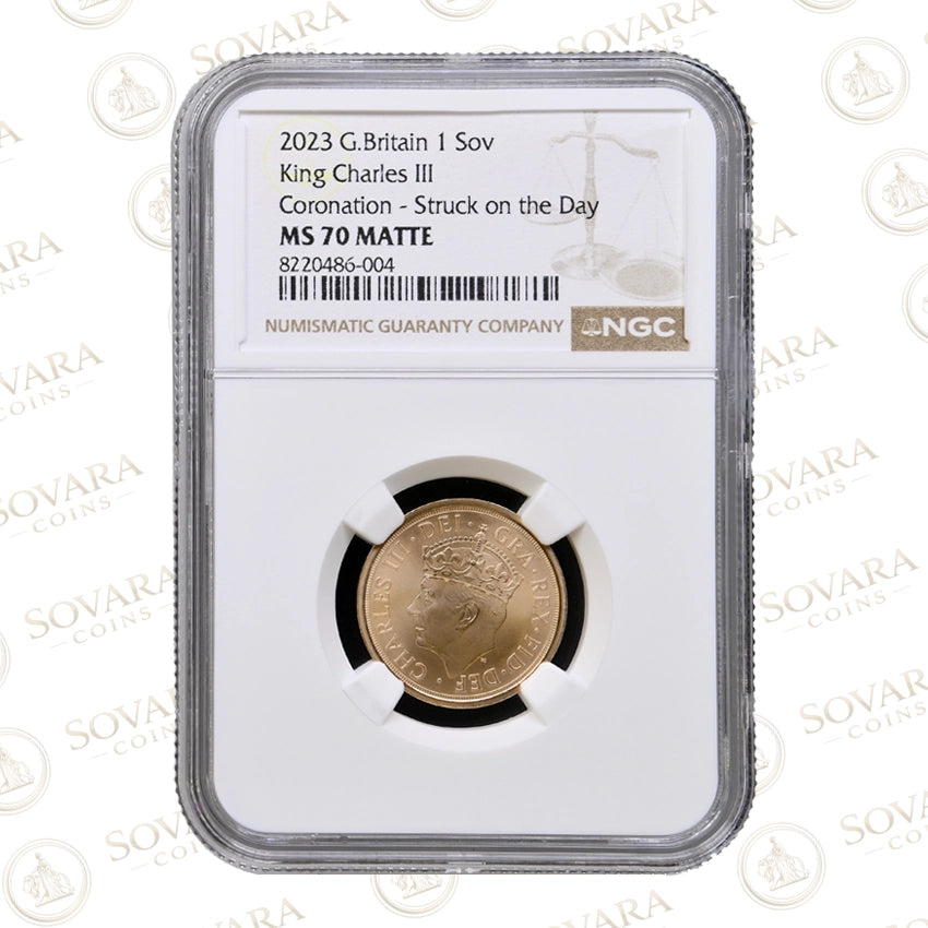 2023 King Charles III Coronation Celebration SOTD Sovereign MS70 Matte ...